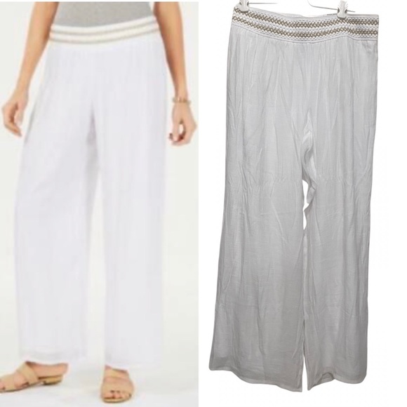 JM Collection | Pants & Jumpsuits | Jm Collection Wide Leg Linen Pants ...